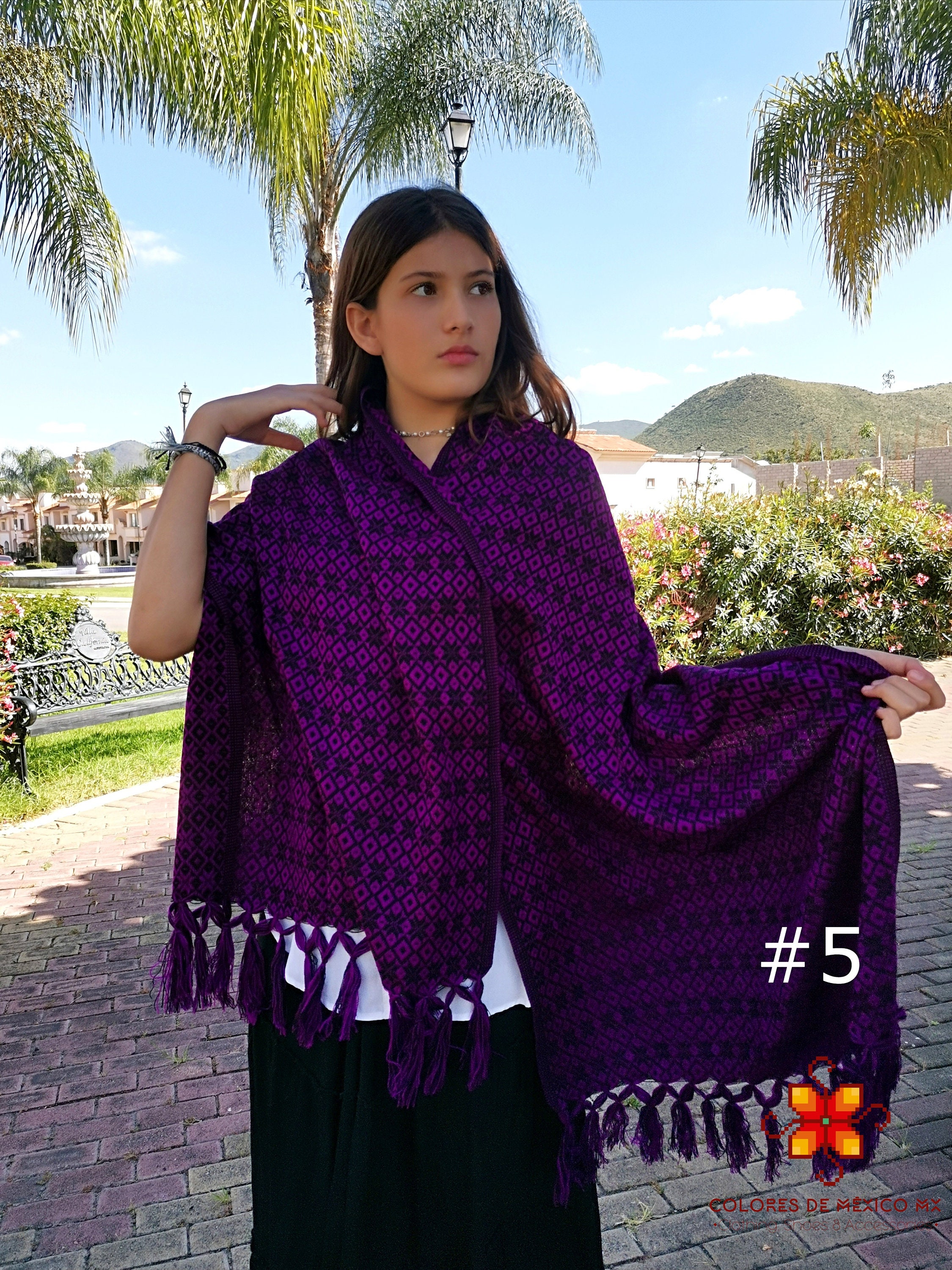 Mexican Shawl Traditional - Shawl Wraps- Shawl Poncho - Mexican Rebozo ...