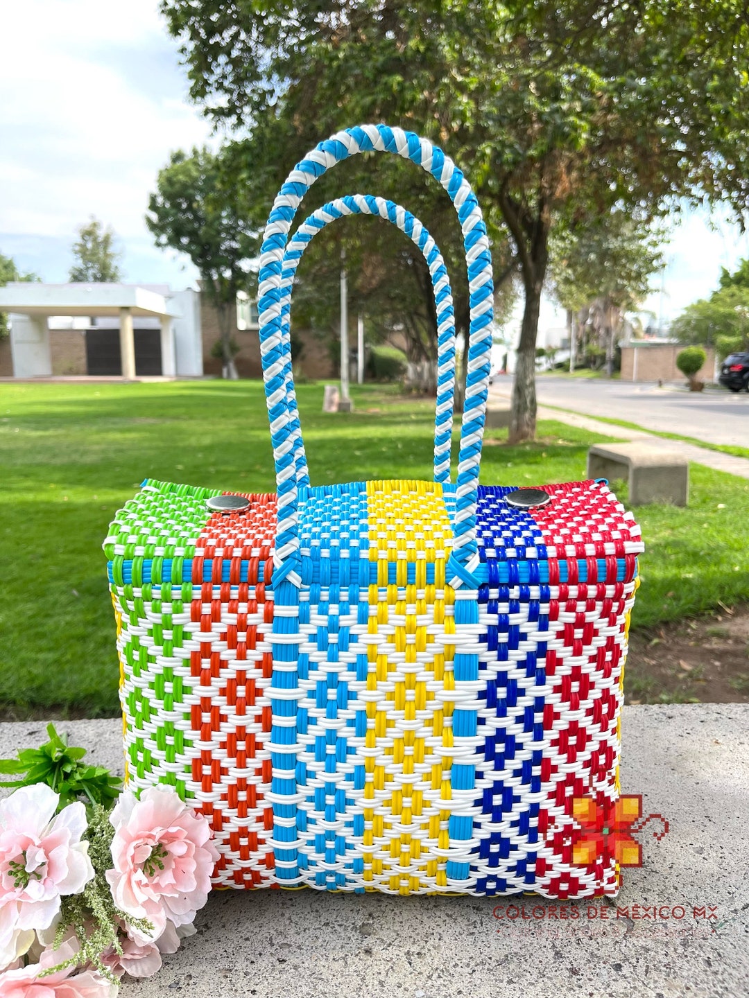 Recycled Plastic Tote Bag Medium- Handmade Plastic Bag - Handycraft Bag ...