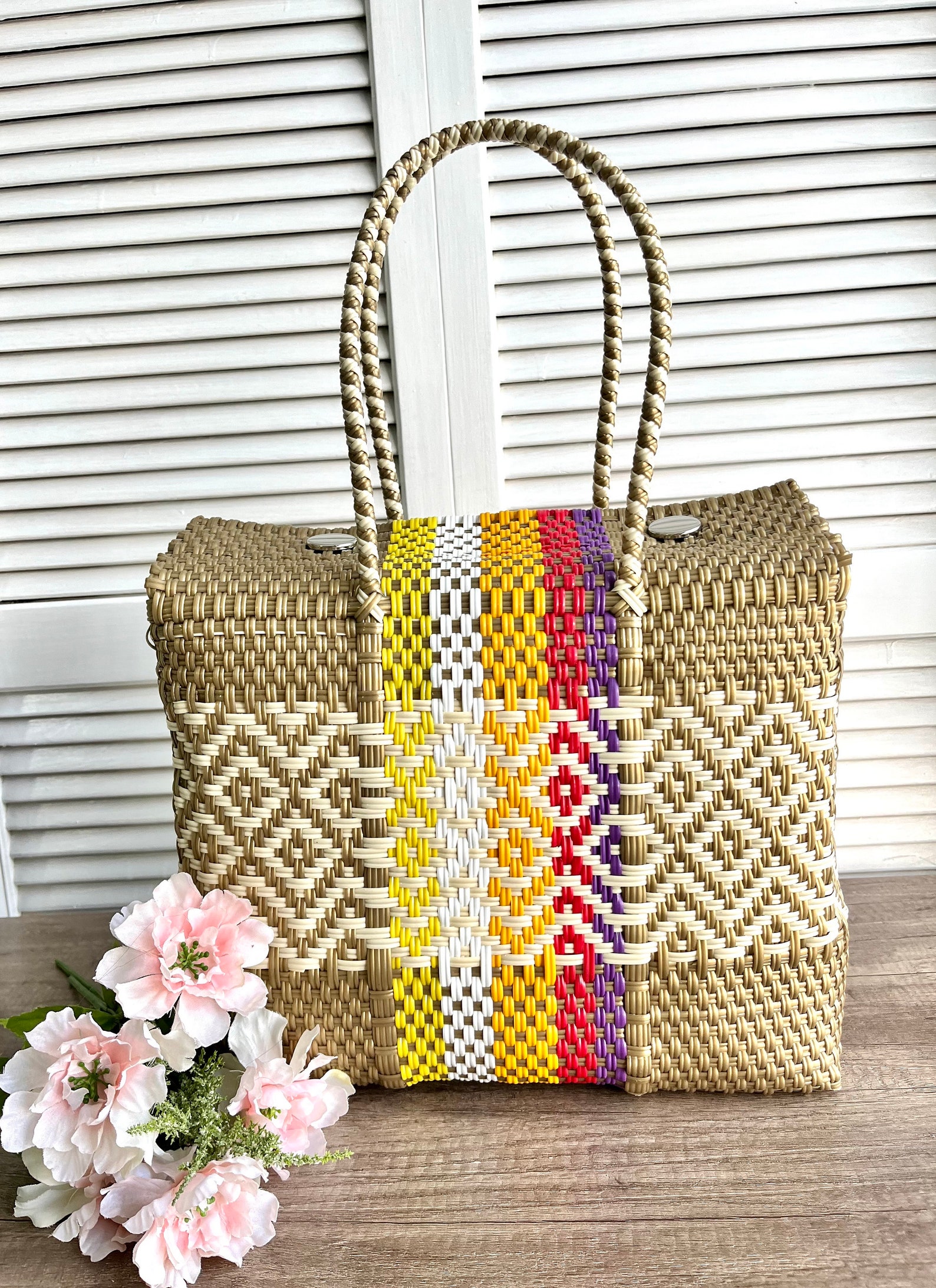 Recycled Plastic Tote Bag Medium - Handmade Plastic Bag - Handycraft ...