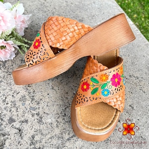 Platform Huarache Sandals, Leather Sandals, Mexican Women Shoes ...