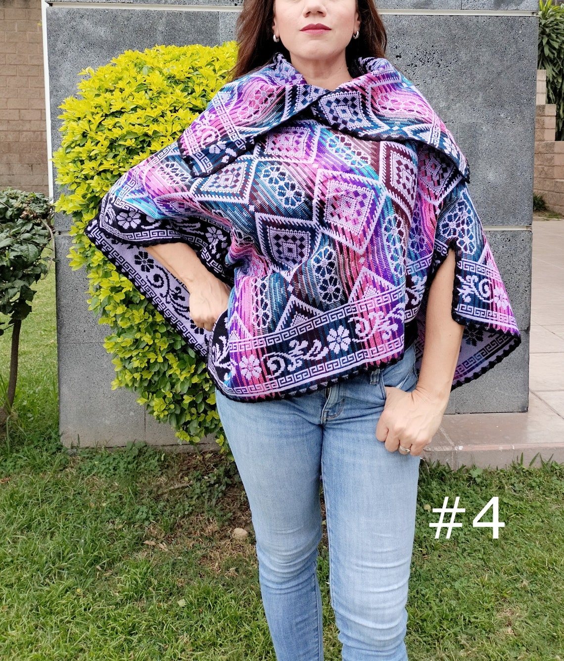 Mexican Poncho High Neck Cape. High Neck Cape Shawl. Mexican - Etsy