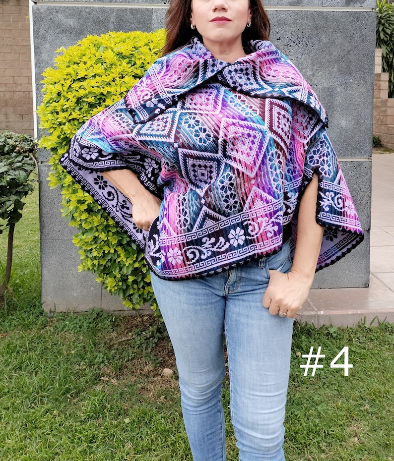 Mexican Poncho High Neck Cape. High Neck Cape Shawl. Mexican - Etsy