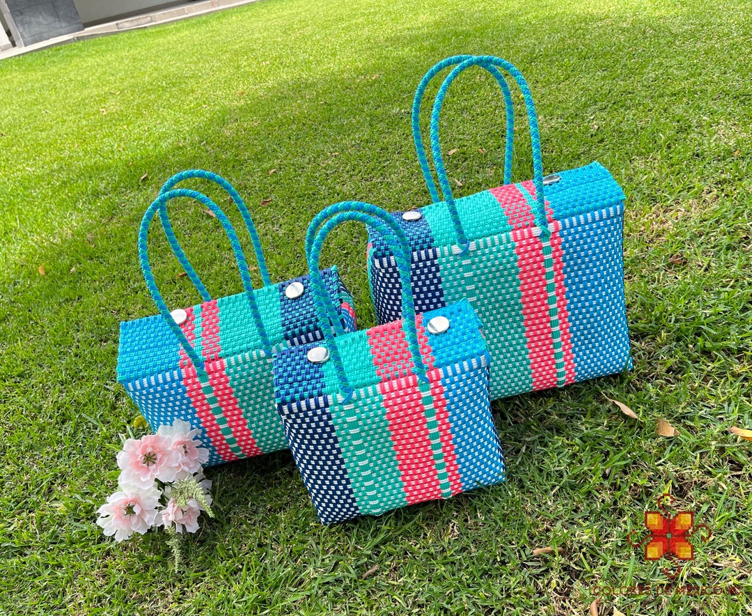 Kit Woven Plastic Bag - Set 3 Bag - Handycraft Bag - Mexican Lunch Bag ...