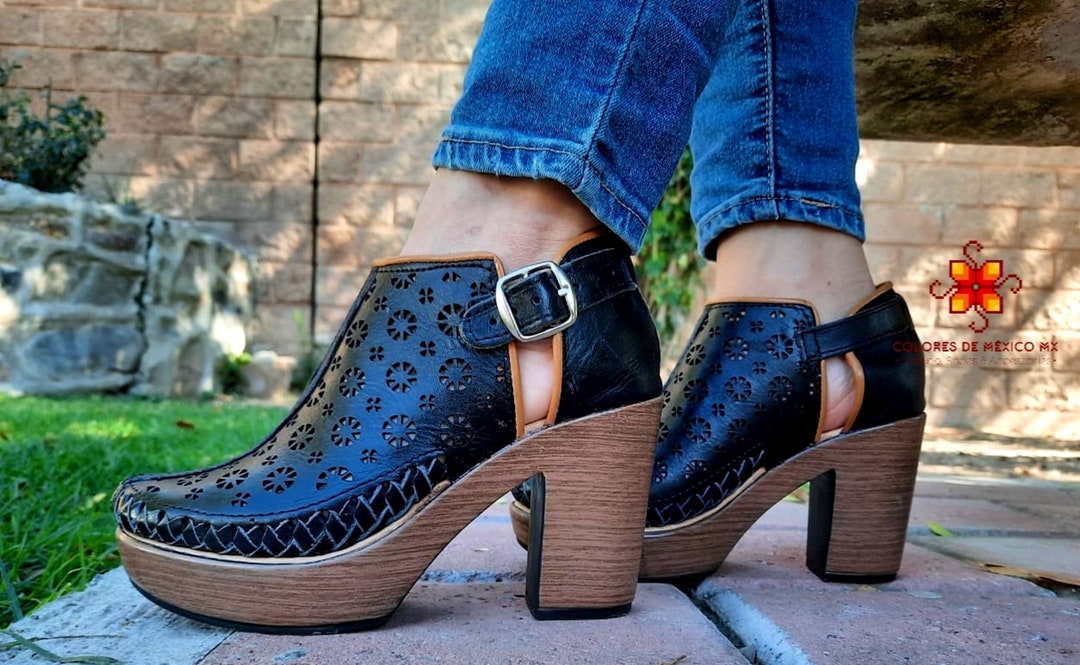 Leather Boots Platform Heel - Mexican Ankle Boots - Womens Boots ...