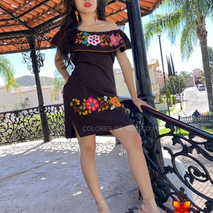 Mexican Dress Below the Shoulder Handmade and Above the Knee ...