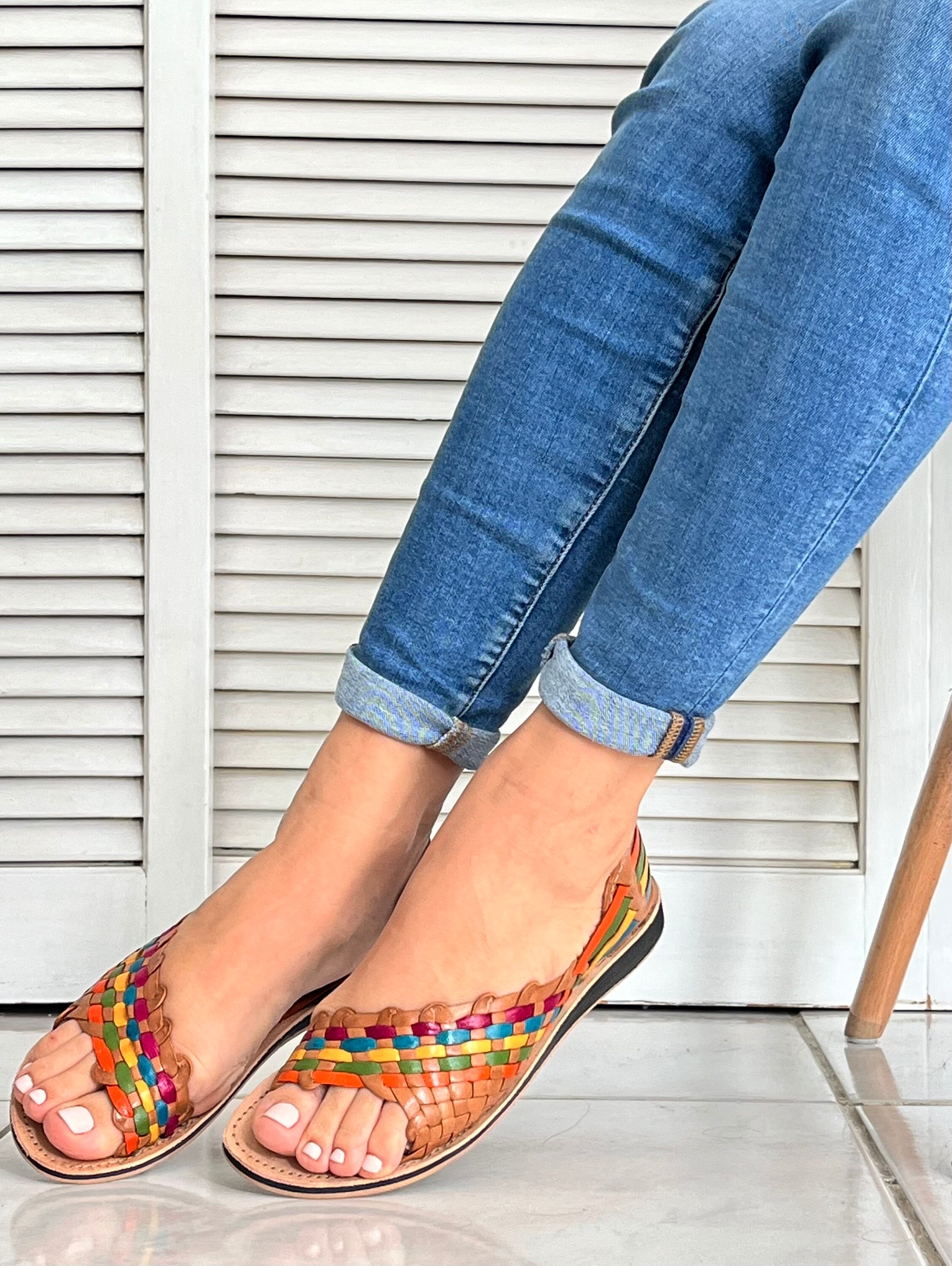 Huarache Sandals Women - Leather Sandals - Braided Handmade Mexican ...