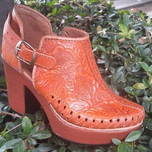 Leather Boots Platform Heel Mexican Ankle Boots Womens - Etsy