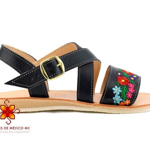 Huarache Sandal, Mexican Sandals, Embroidered Shoes Flowers, Leather ...