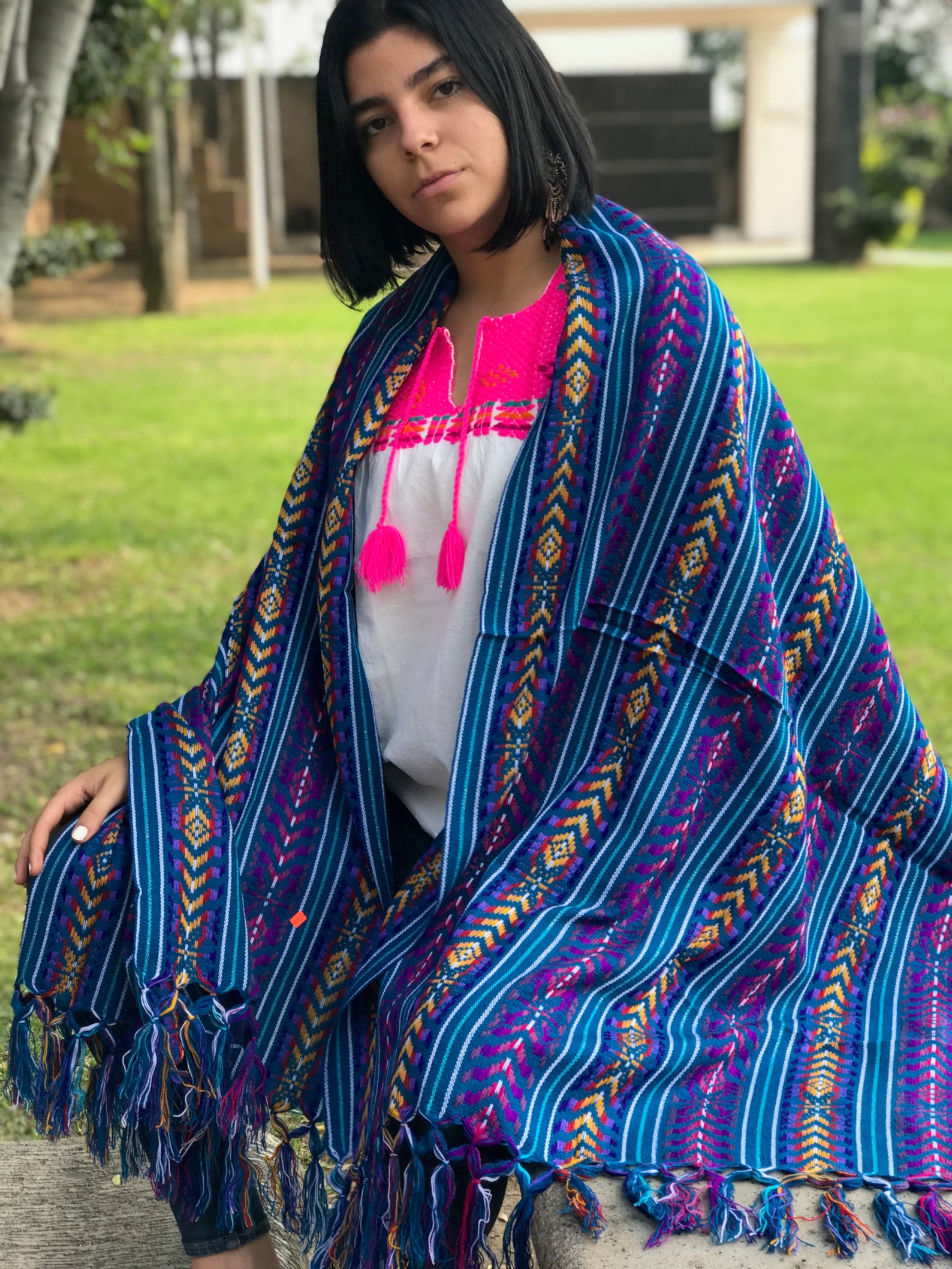 Mexican shawl traditional rebozo shawl Pashmina Mexican | Etsy