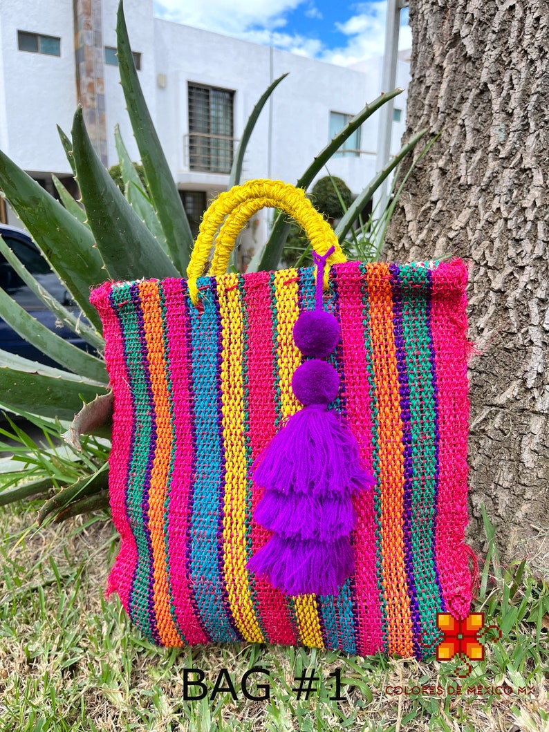 Mexican Tote Bag - Mexican Jute Bag- Mexican Handmade Purse - Boho ...