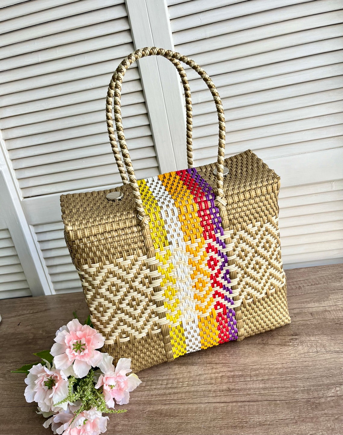 Recycled Plastic Tote Bag Medium - Handmade Plastic Bag - Handycraft ...