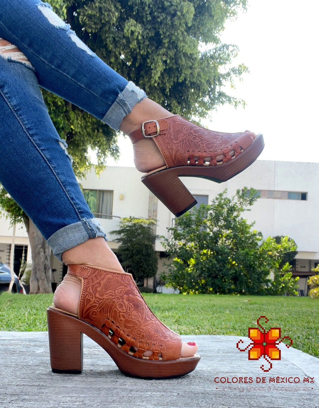 Leather Boots Platform Heel - Mexican Ankle Boots - Womens Boots ...