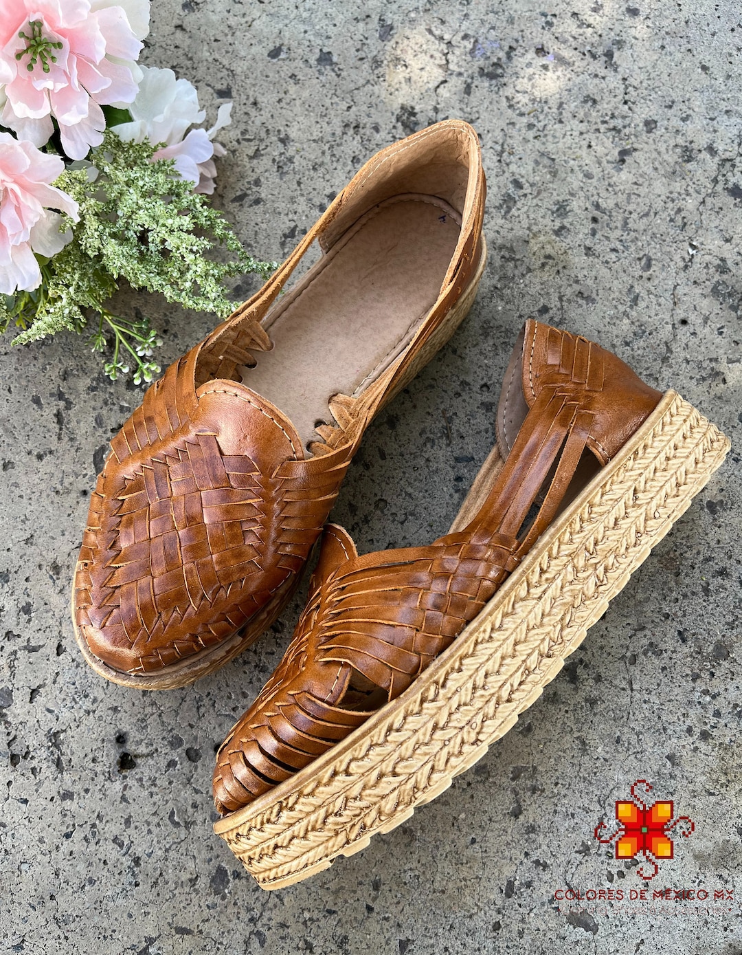 Platform Huarache Sandals, Leather Sandals, Mexican Shoes, Mexican ...