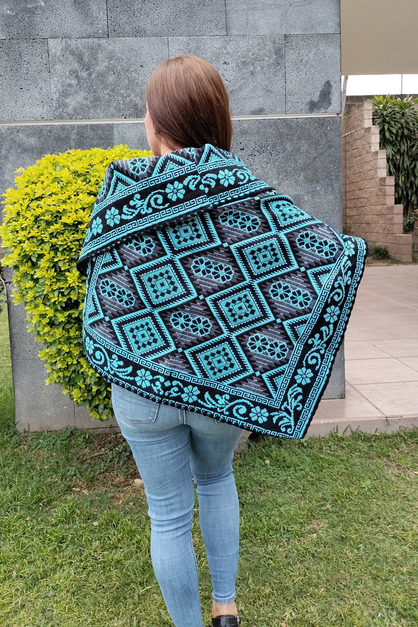 Mexican Poncho High Neck Cape. High Neck Cape Shawl. Mexican - Etsy