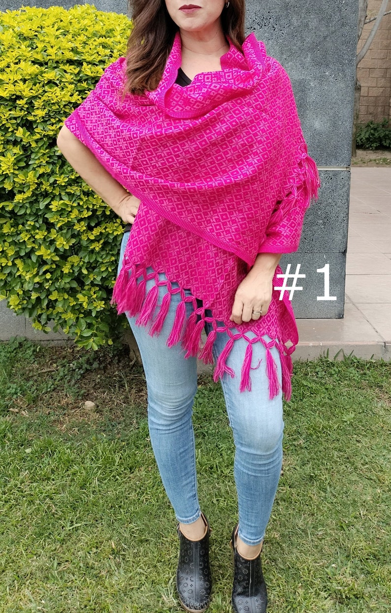 Mexican Shawl Traditional - Shawl Wraps- Shawl Poncho - Mexican Rebozo ...