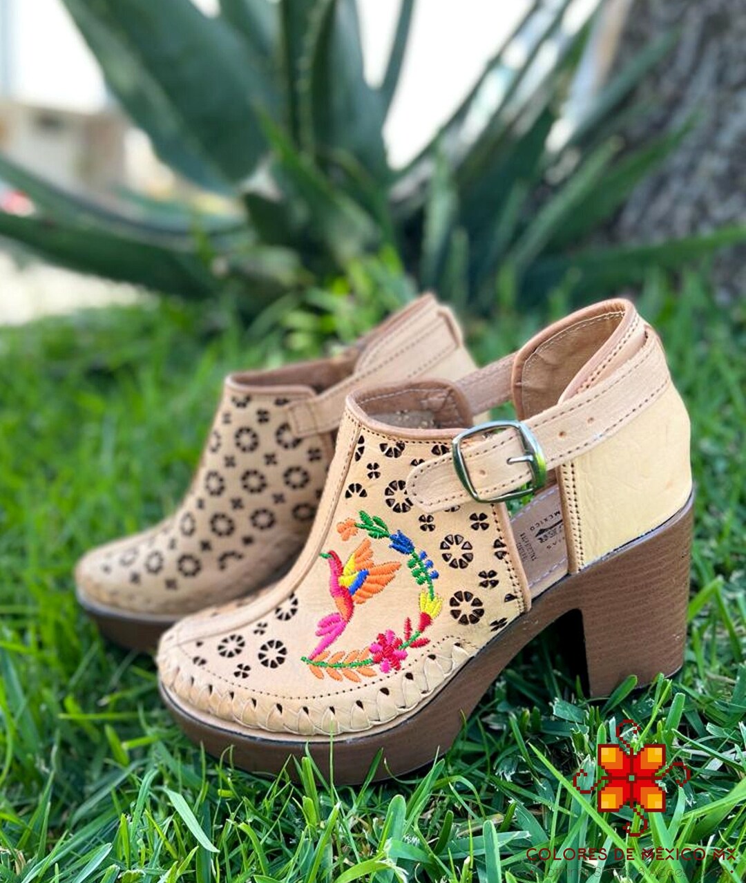 Mexican Leather Boots Platform Heel, Mexican Boots Embroidered ...