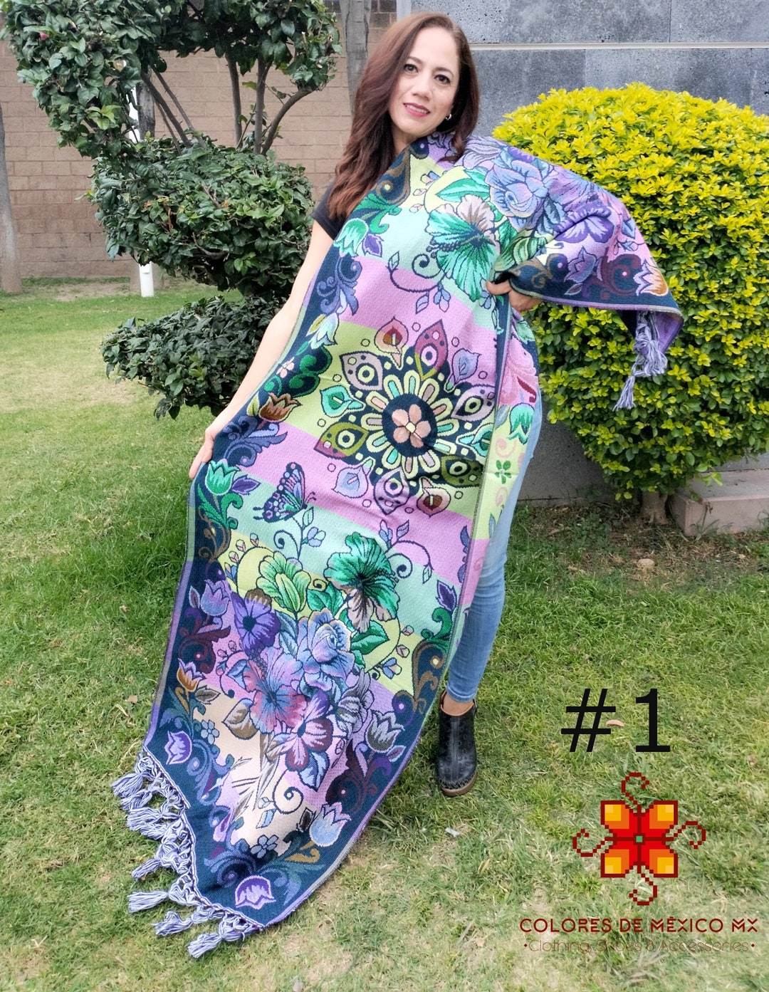 Mexican Shawl Traditional Rebozo - Shawl Pashmina - Mexican Poncho for ...