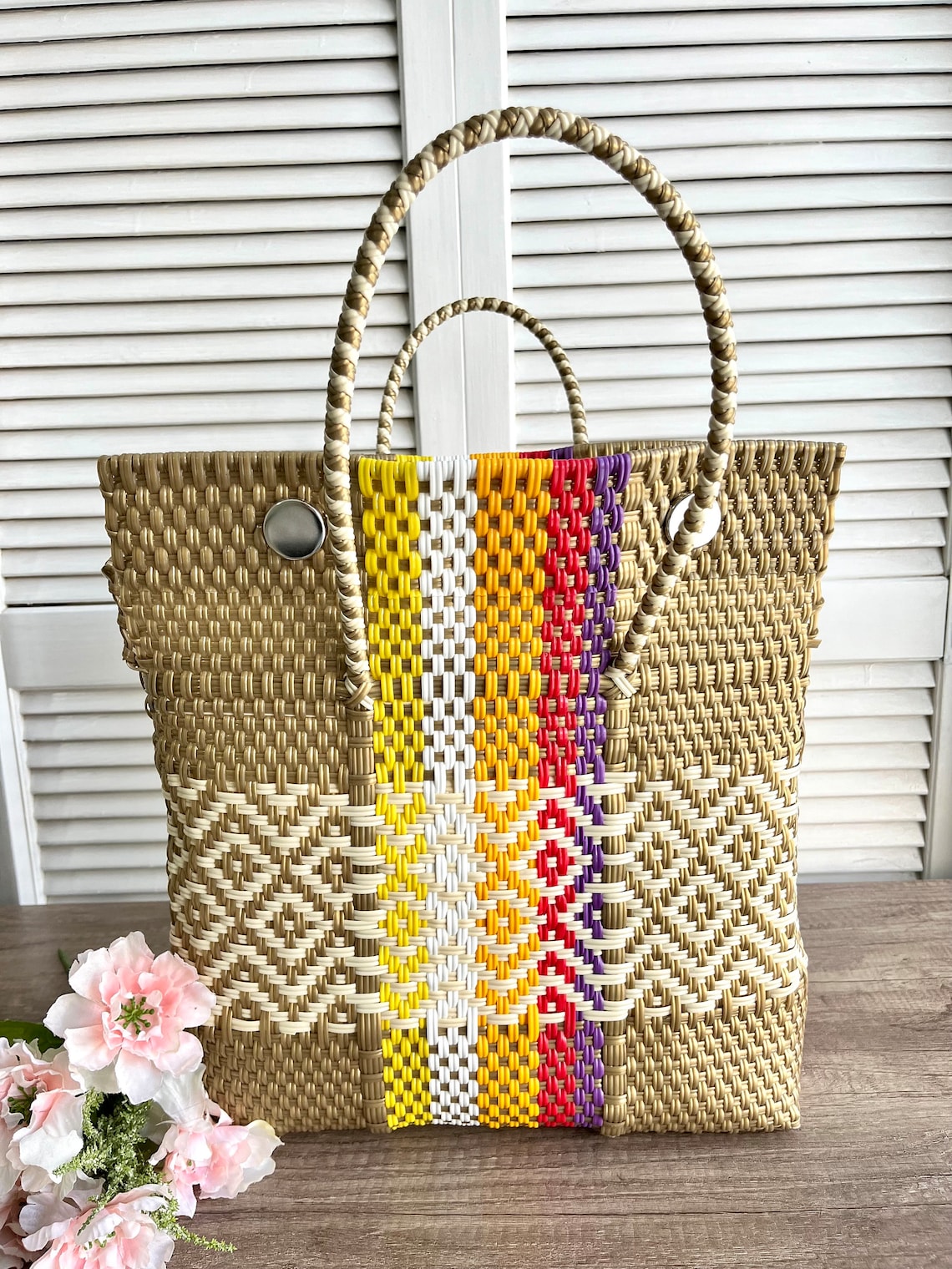 Recycled Plastic Tote Bag Medium - Handmade Plastic Bag - Handycraft ...