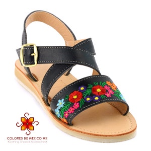 Huarache Sandal, Mexican Sandals, Embroidered Shoes Flowers, Leather ...