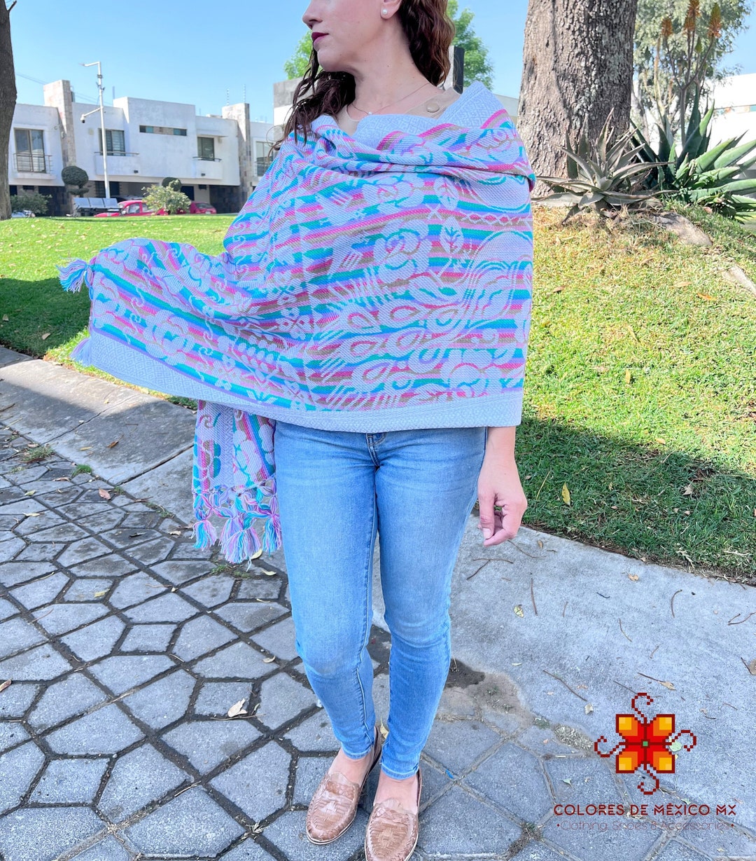 Mexican Shawl Traditional Rebozo - Shawl Pashmina - Mexican Poncho for ...