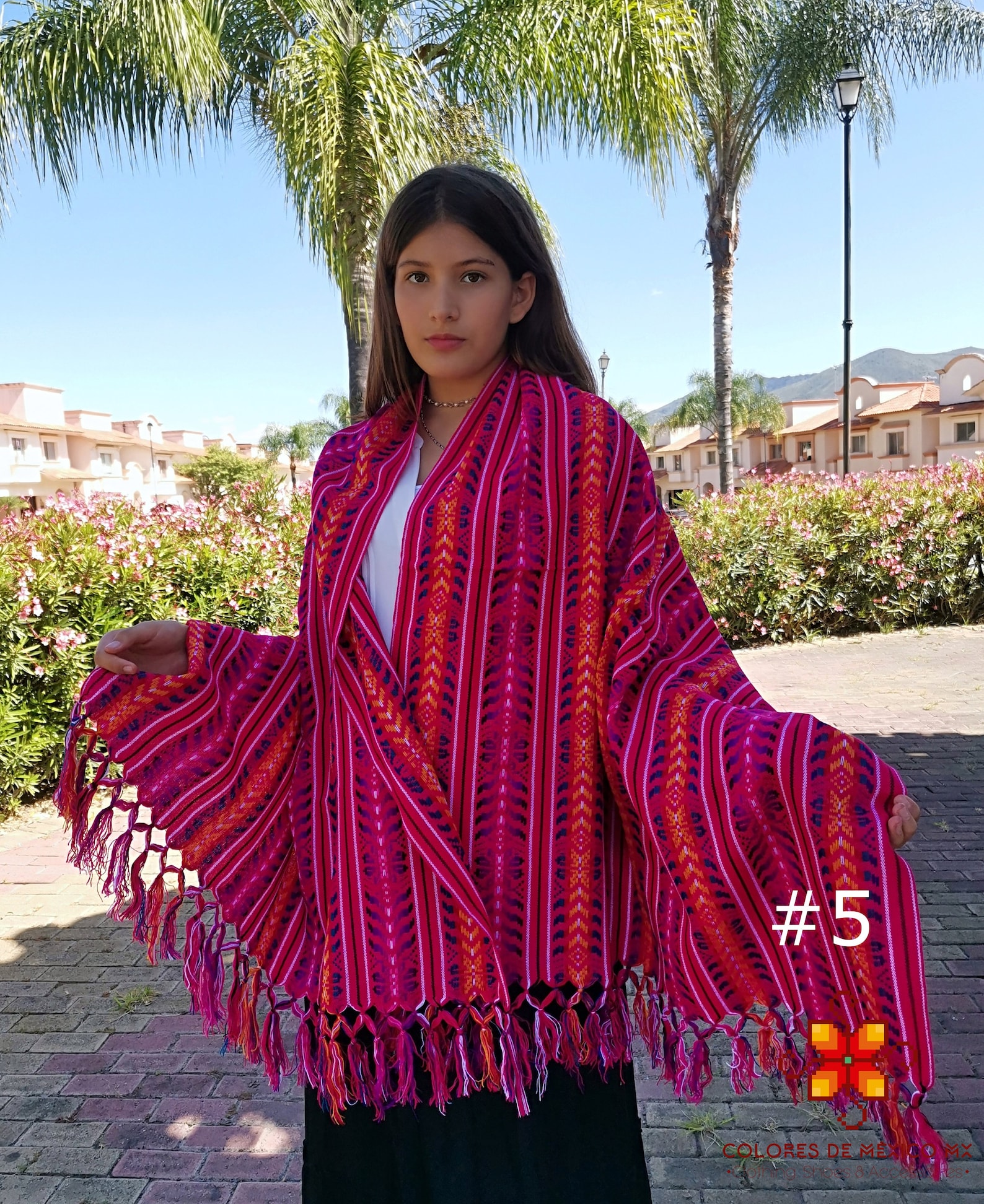 Mexican Shawl Traditional Rebozo - Pashmina Shawl - Mexican Poncho for ...