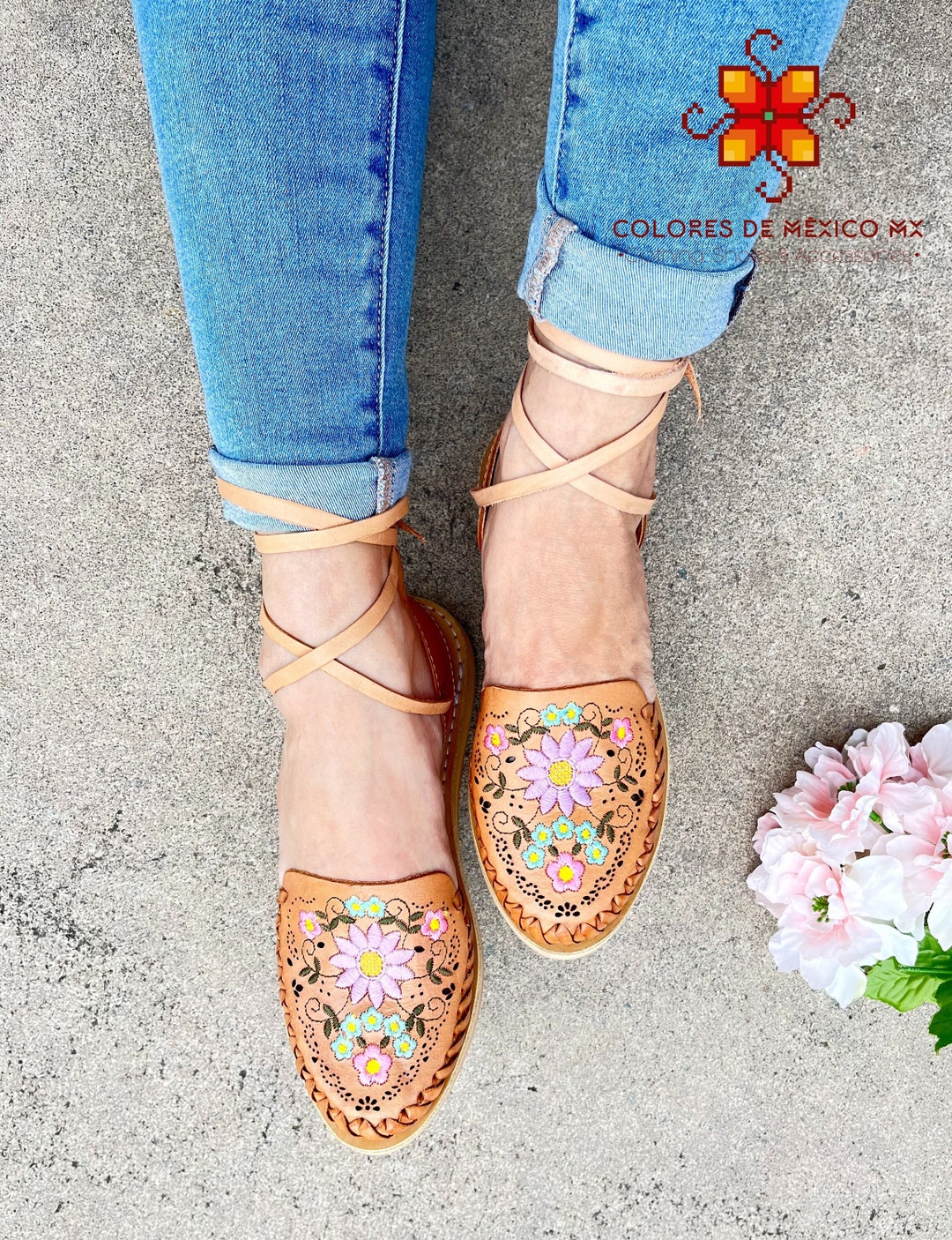 Mexican Sandals - Barefoot Ribbon Sandals - Leather Mexican Shoes ...