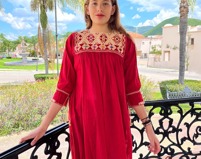 Traditional Mexican Dress - Loom Embroidered Dress - Typical Dress of ...