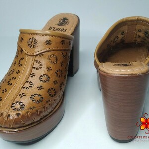 Mexican Clogs Platform Heel - Huarache Sandals, Mexican Shoes - Womens ...