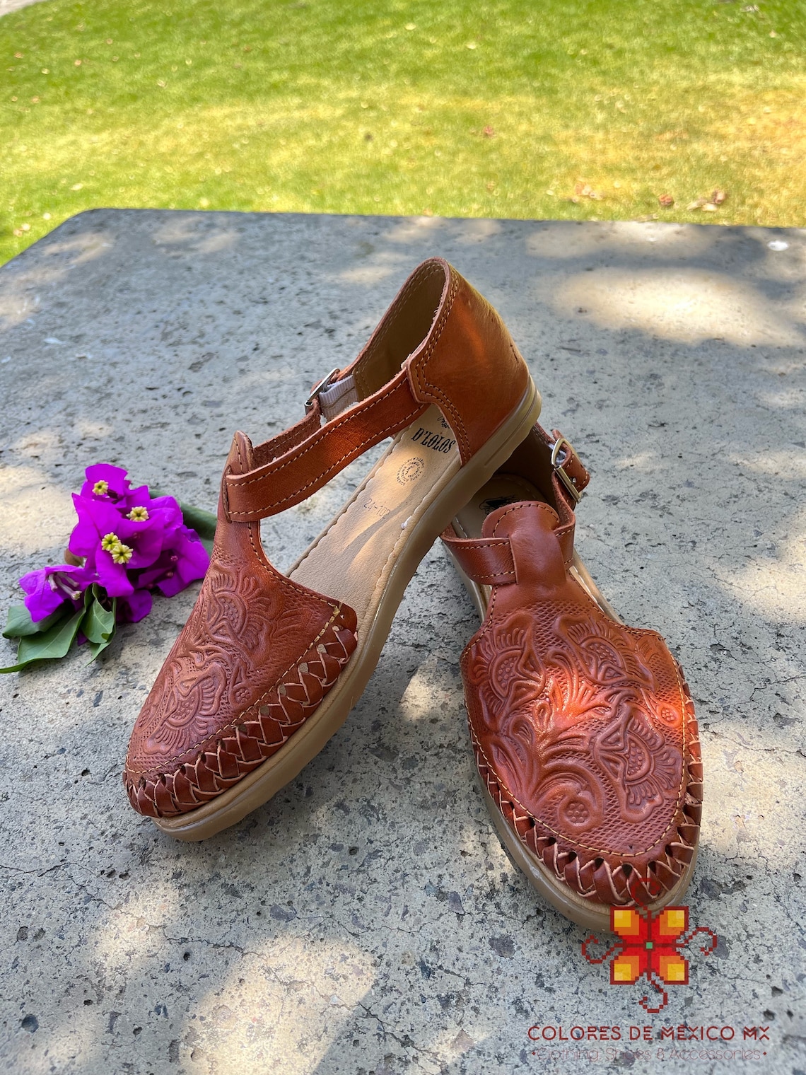 Huarache Sandals, Mexican Sandals Sunflower. Leather Sandals. Huarache ...