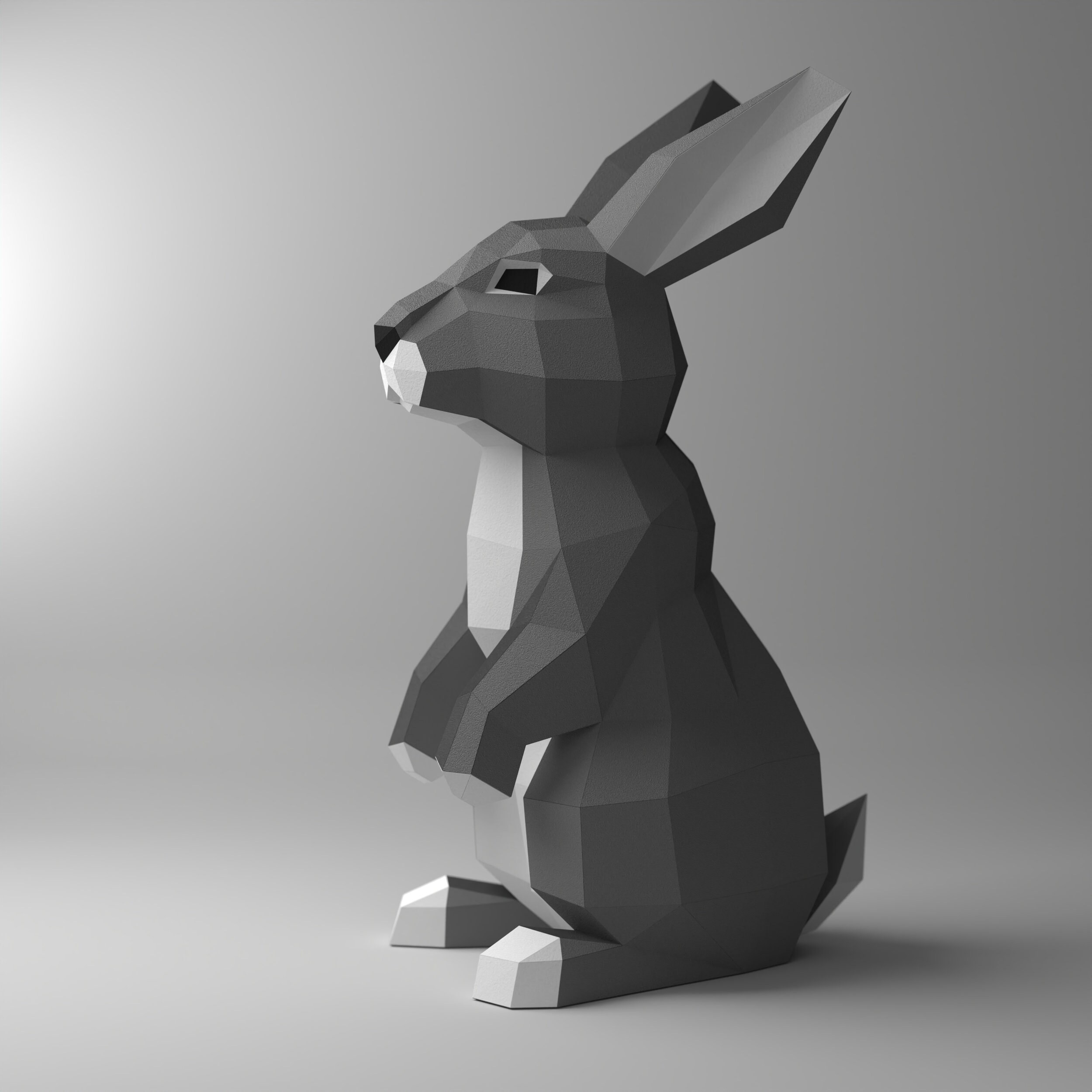 Standing Rabbit, 3D, Rabbit, Papercraft, Low Polygon, DIY Origami ...