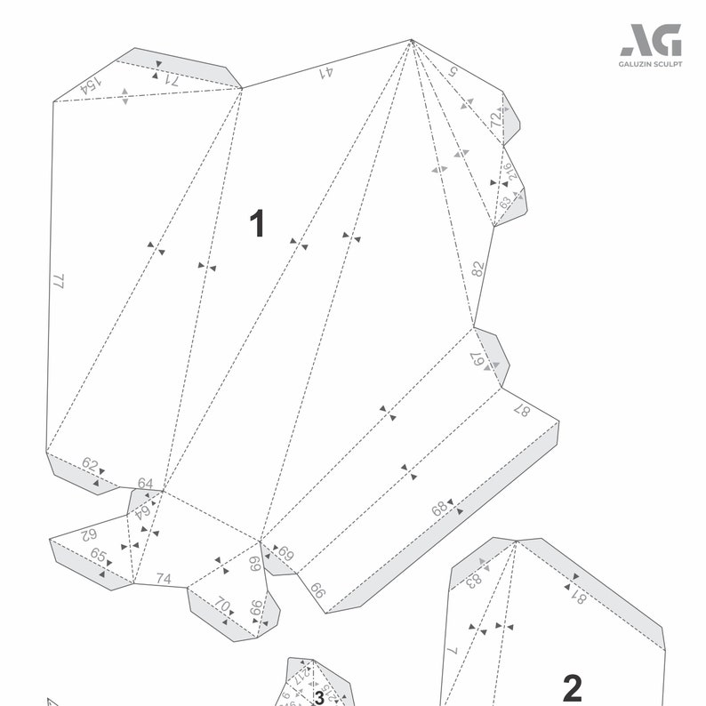 3D Papercraft, Deer Trophy, Pepakura, Lowpoly, Low Polygon, Papercraft ...