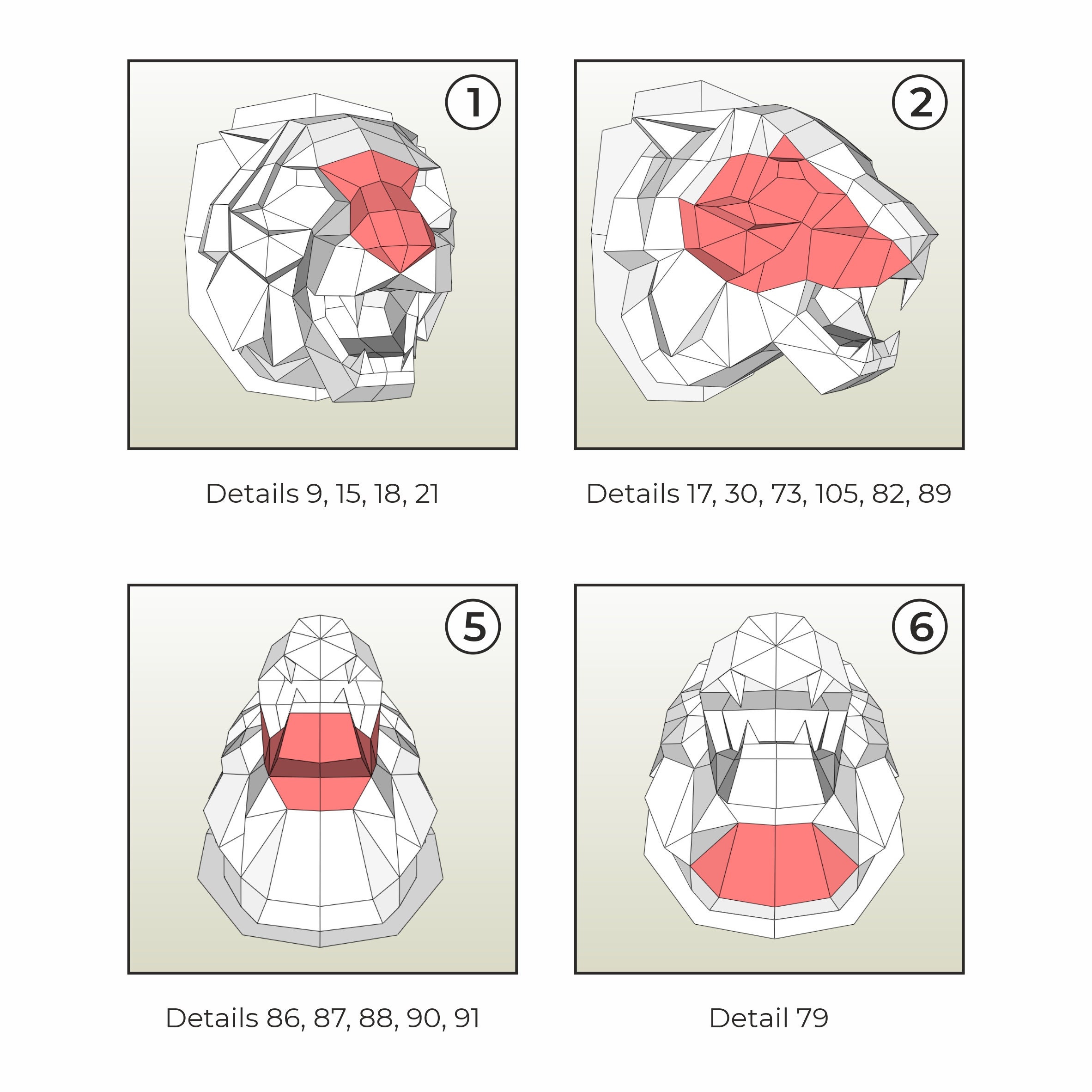 3D Papercraft, Tiger Trophy, Pepakura, Polygonal Paper, Low Polygon ...