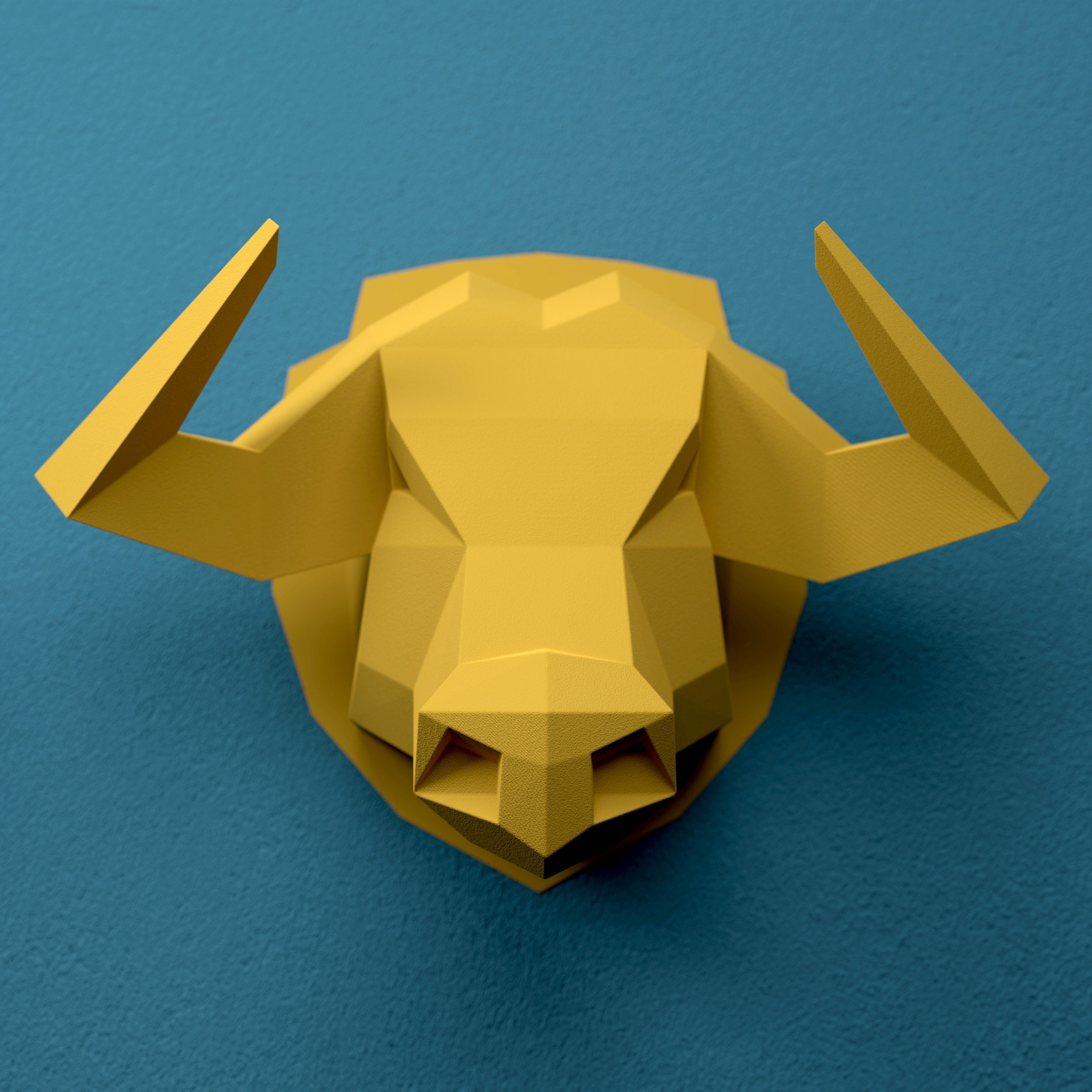 3D Papercraft Bull Trophy Pepakura Lowpoly Low Polygon | Etsy