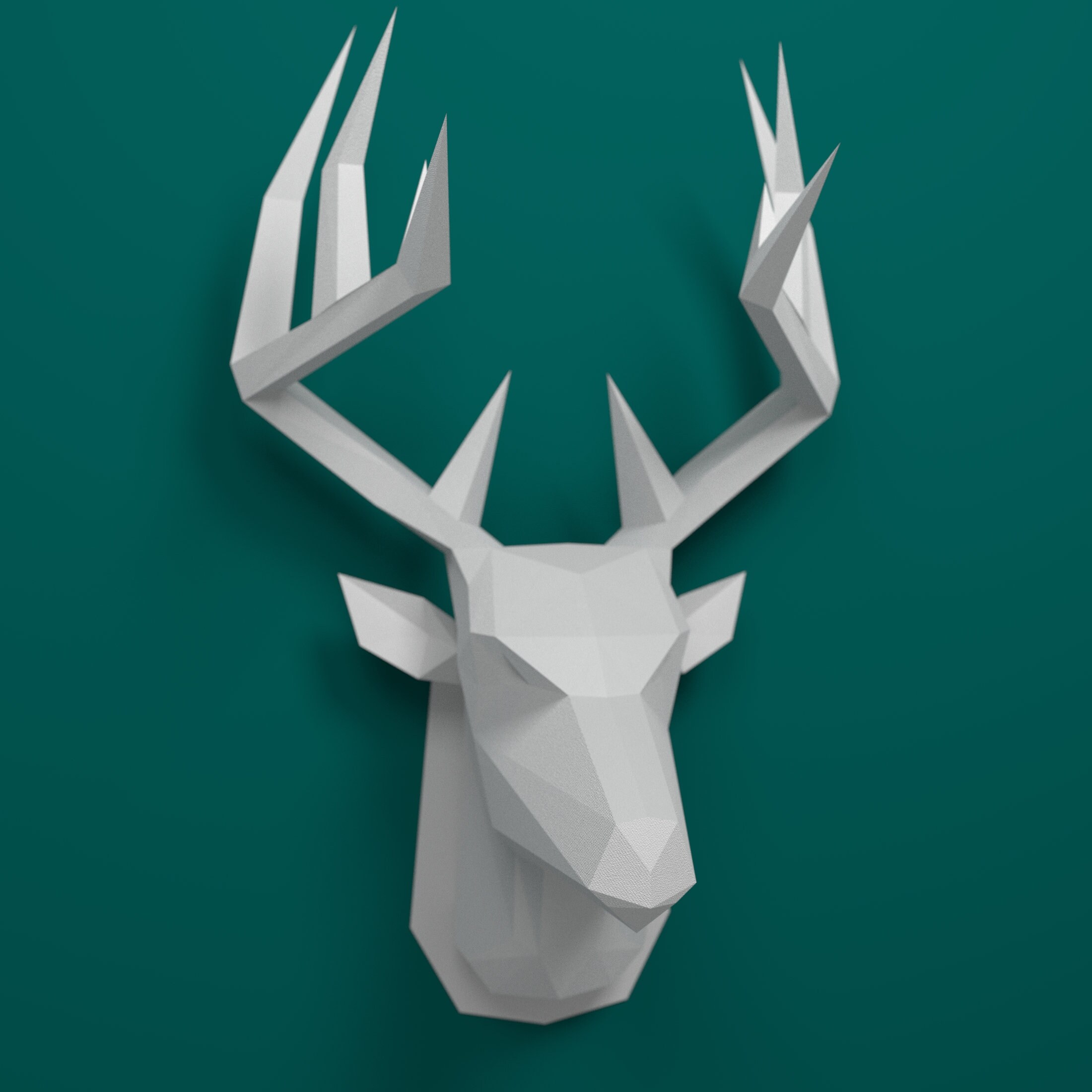 3D Papercraft, Deer Trophy, Pepakura, Lowpoly, Low Polygon, Papercraft ...
