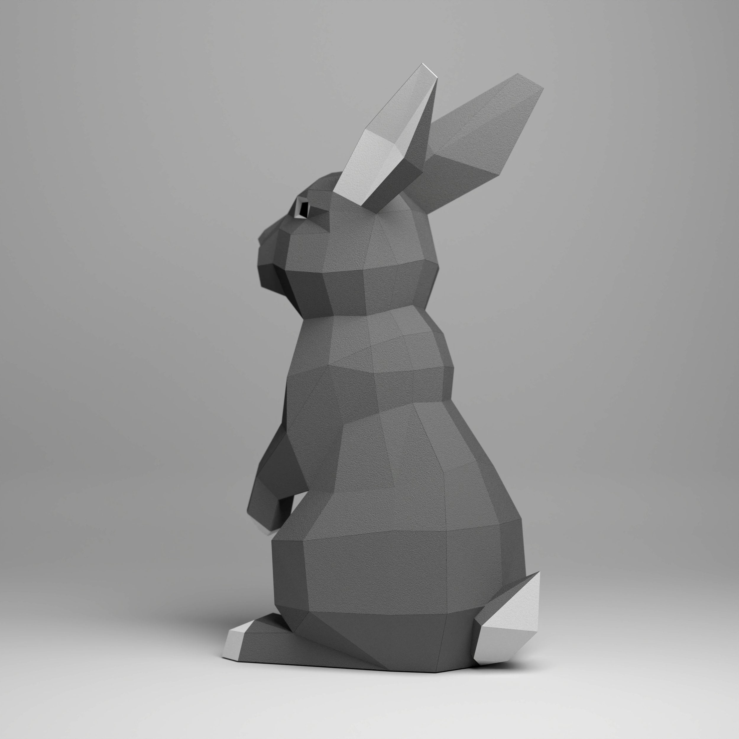 Standing Rabbit, 3D, Rabbit, Papercraft, Low Polygon, DIY Origami ...