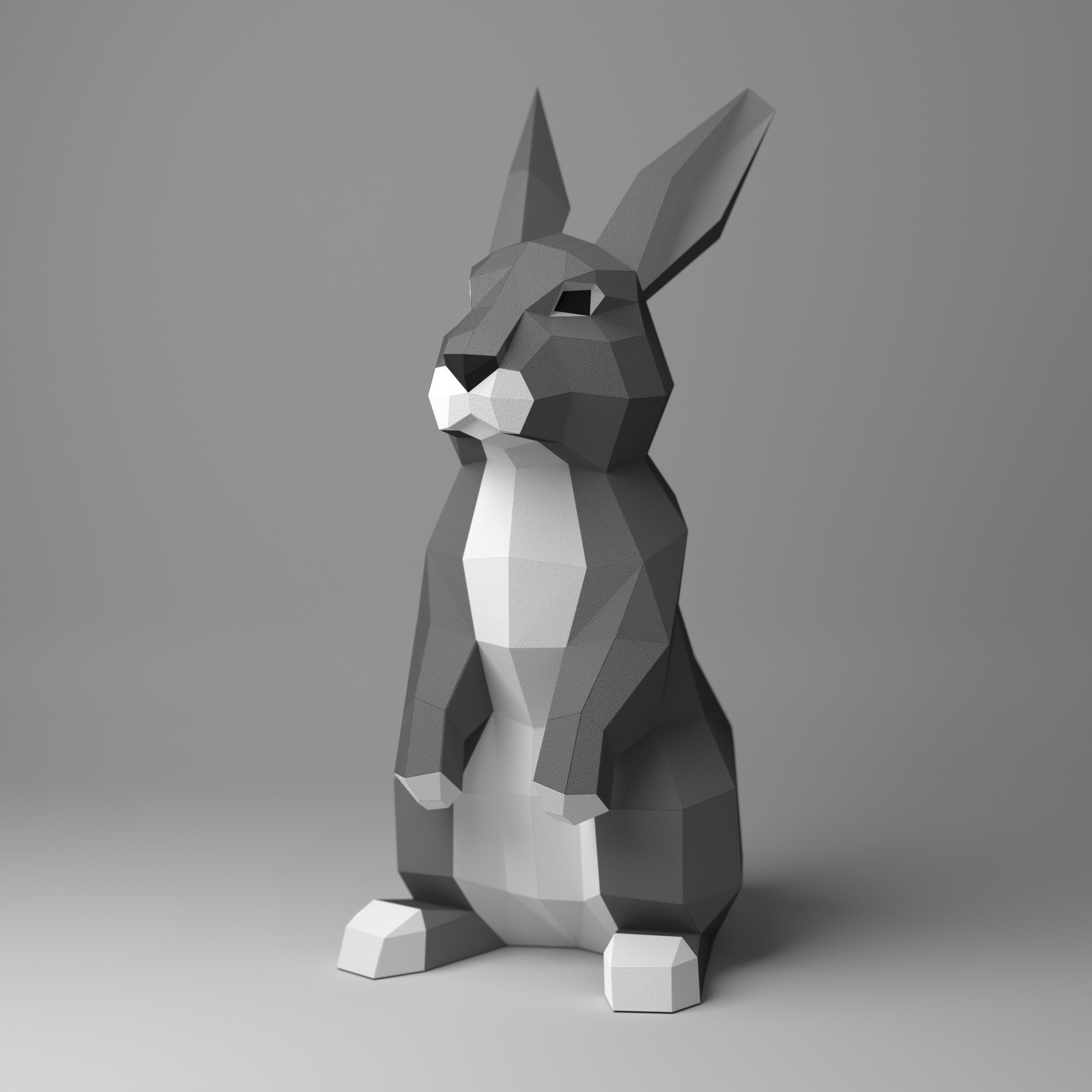 Standing Rabbit, 3D, Rabbit, Papercraft, Low Polygon, DIY Origami ...