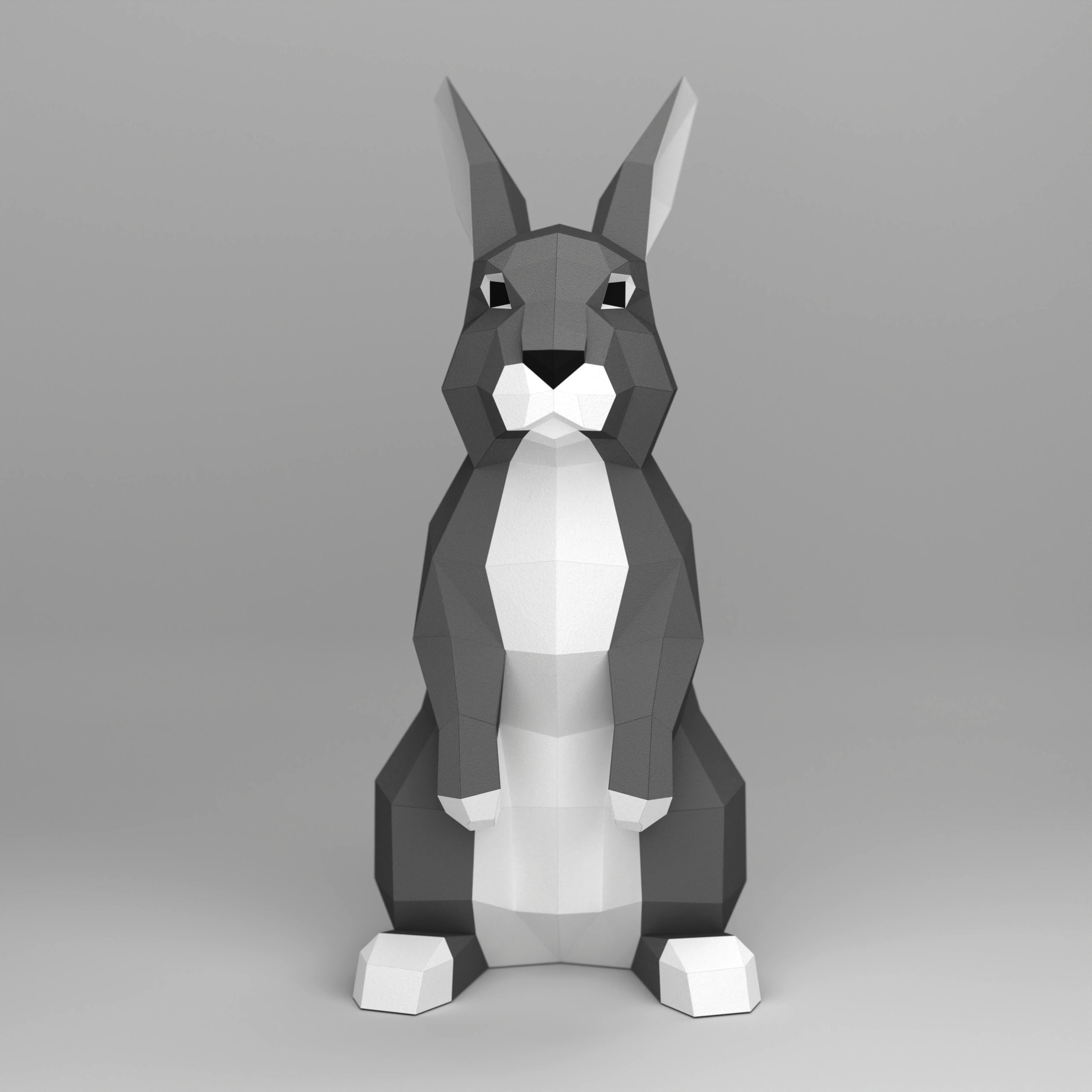 Standing Rabbit, 3D, Rabbit, Papercraft, Low Polygon, DIY Origami ...