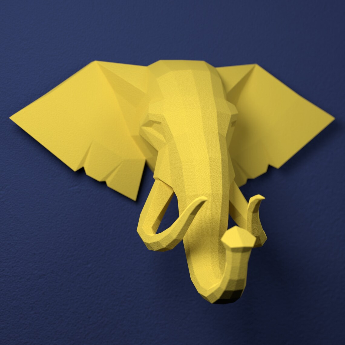 3D Papercraft Elephant Trophy Pepakura Lowpoly Low - Etsy
