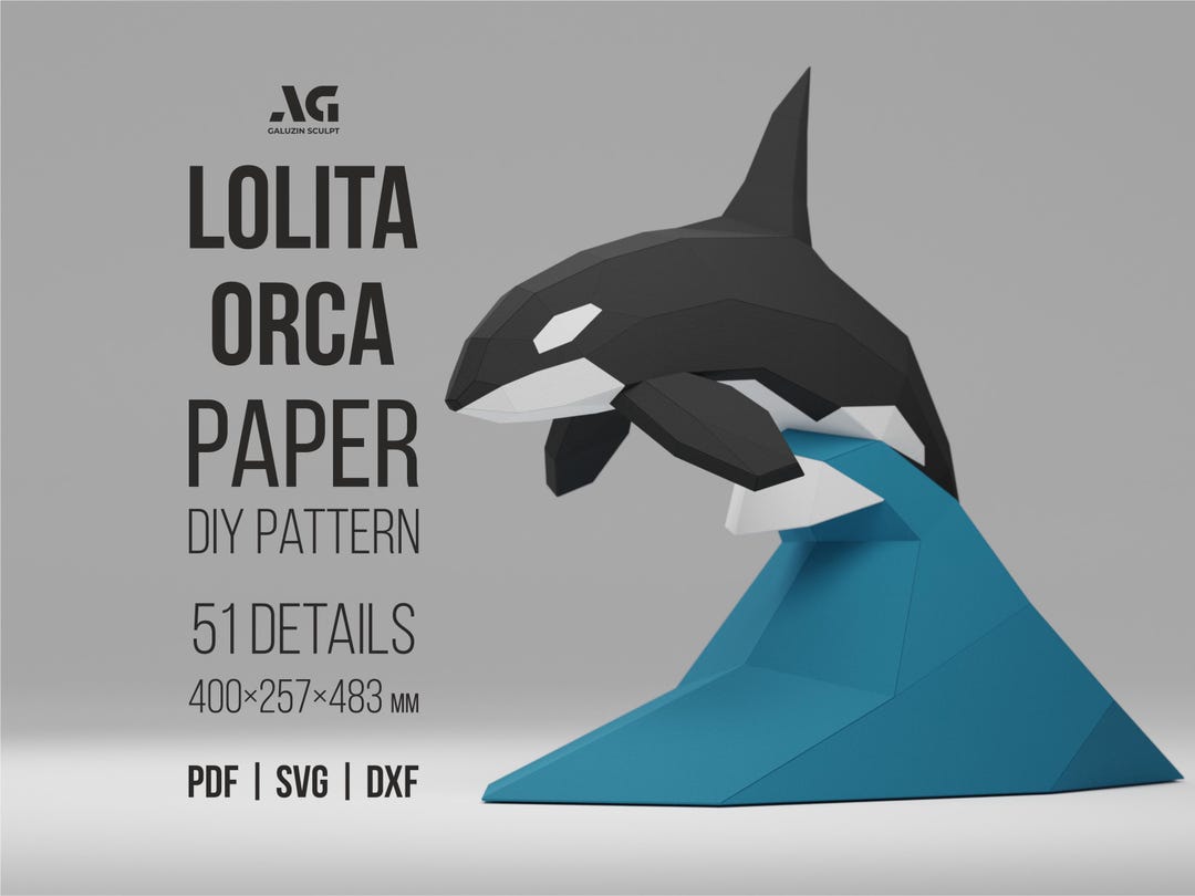 3D Orca Paper Sculpture, DIY Pepakura Model (PDF Template) - Etsy