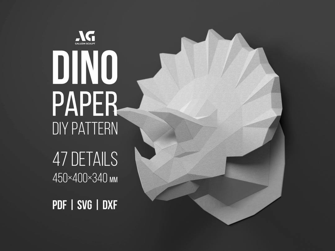 3D Papercraft, Dino Trophy, Pepakura, Polygonal Paper, Low Polygon ...