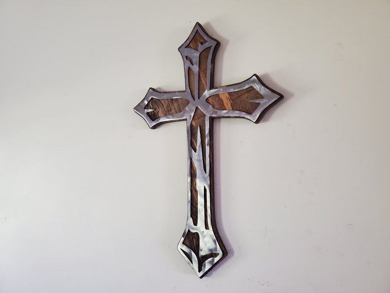 Rustic Wood and Steel Cross Wall Art – Christian Home Decor - Etsy