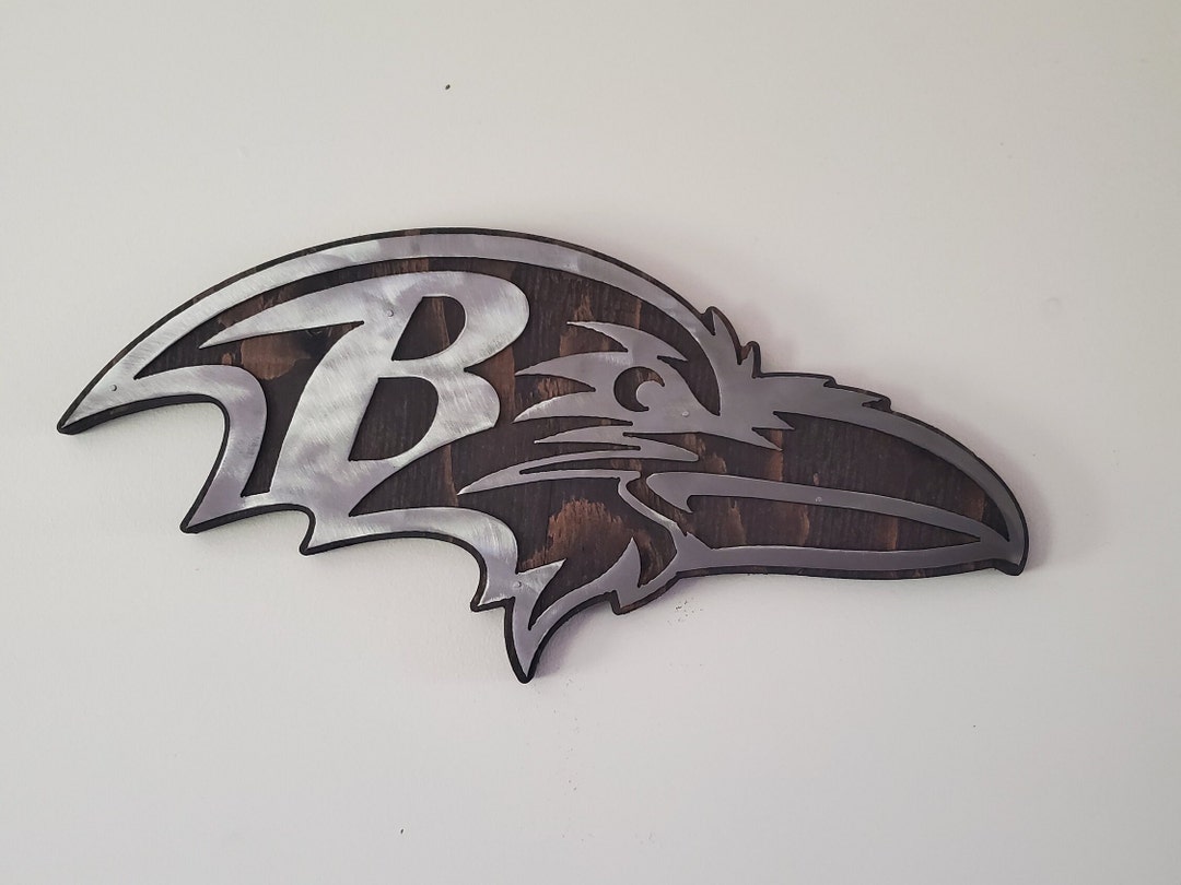 Baltimore Ravens Metal & Wood Wall Art: Sports Bar Decor - Made in USA ...