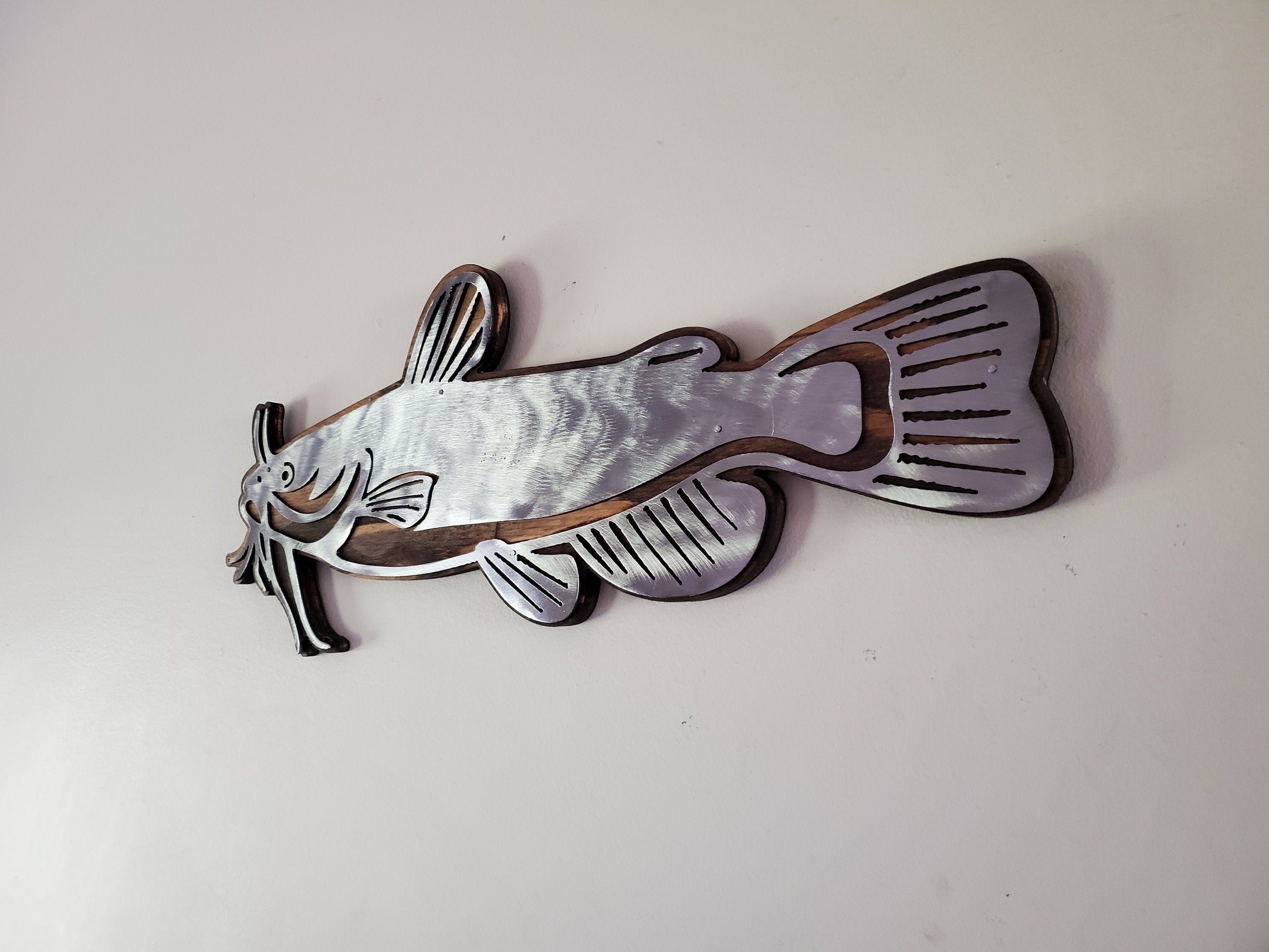 Catfish Wall Decor | Minnesota Game Fish | Metal Art on Wood | Southern ...