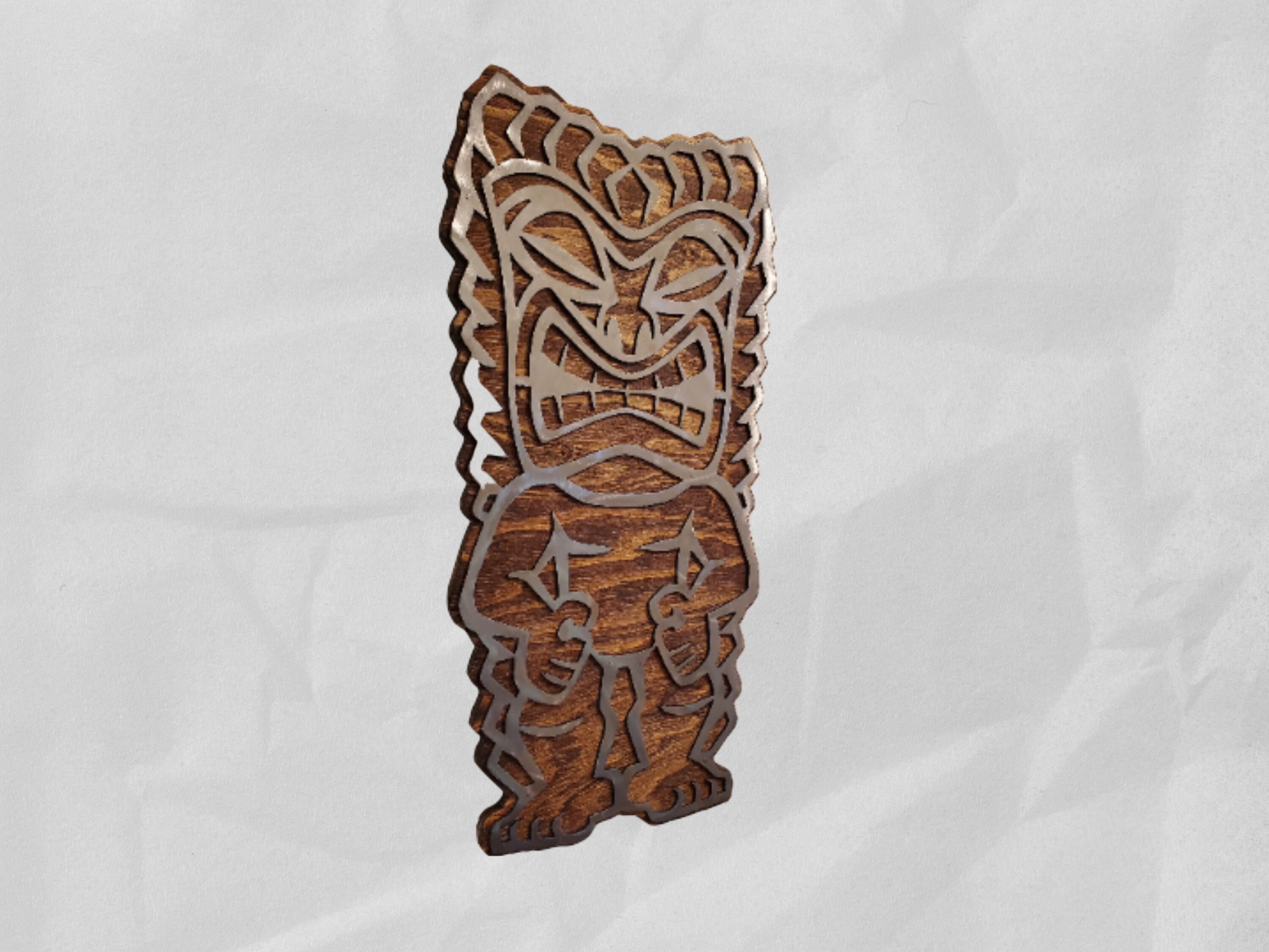 Tiki Man Sculpture Wall Art Rustic Wood and Metal Wall Décor - Etsy