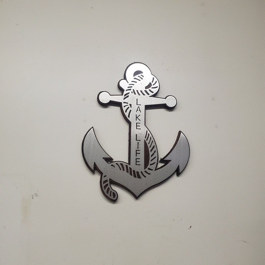 Lake Life Anchor | Metal Art on Wood | Made in USA | Cabin | Lake Home ...
