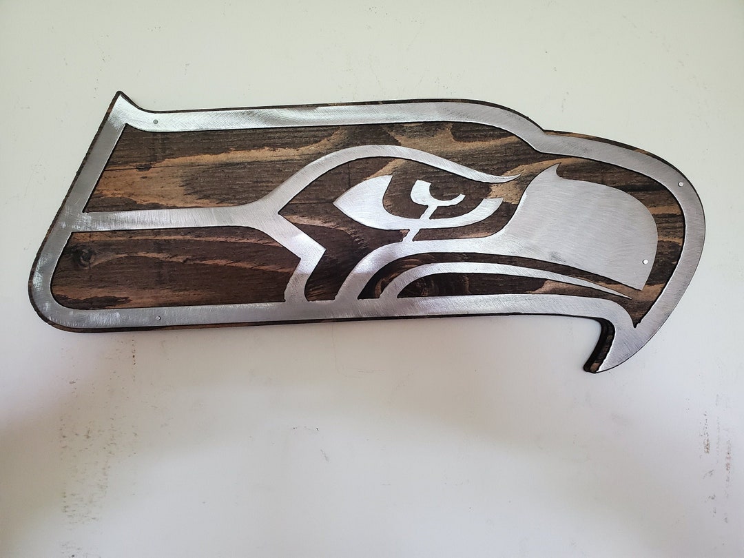 Seattle Seahawks Tribute | Metal Art on Wood | Rustic Wall Decor ...