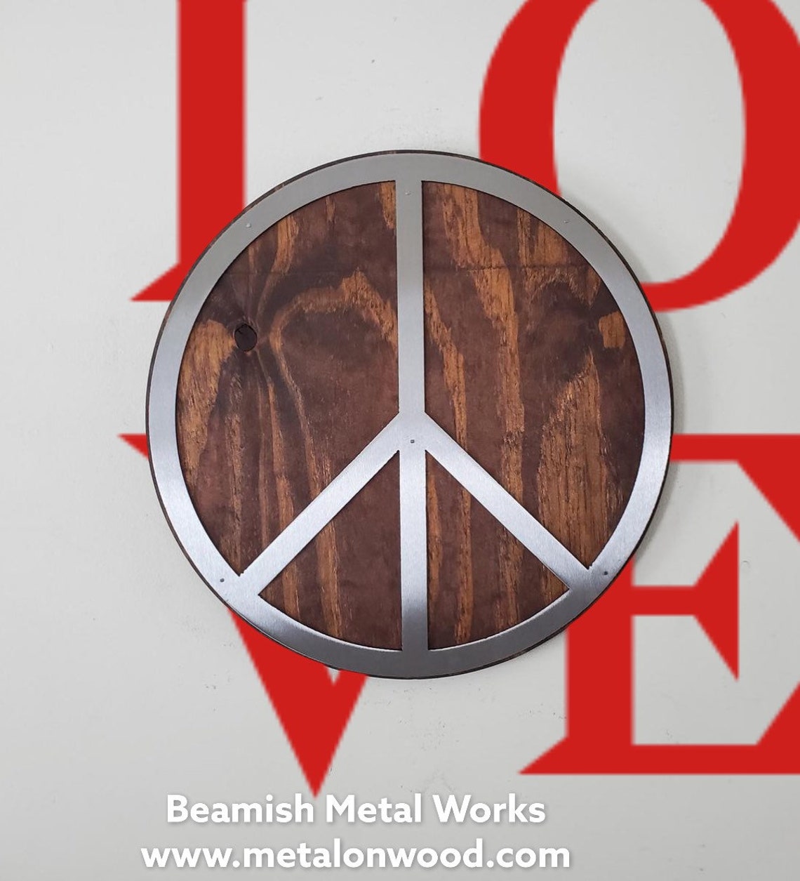 Unique Peace Sign Metal Art Wall Decor Made in USA Rustic - Etsy