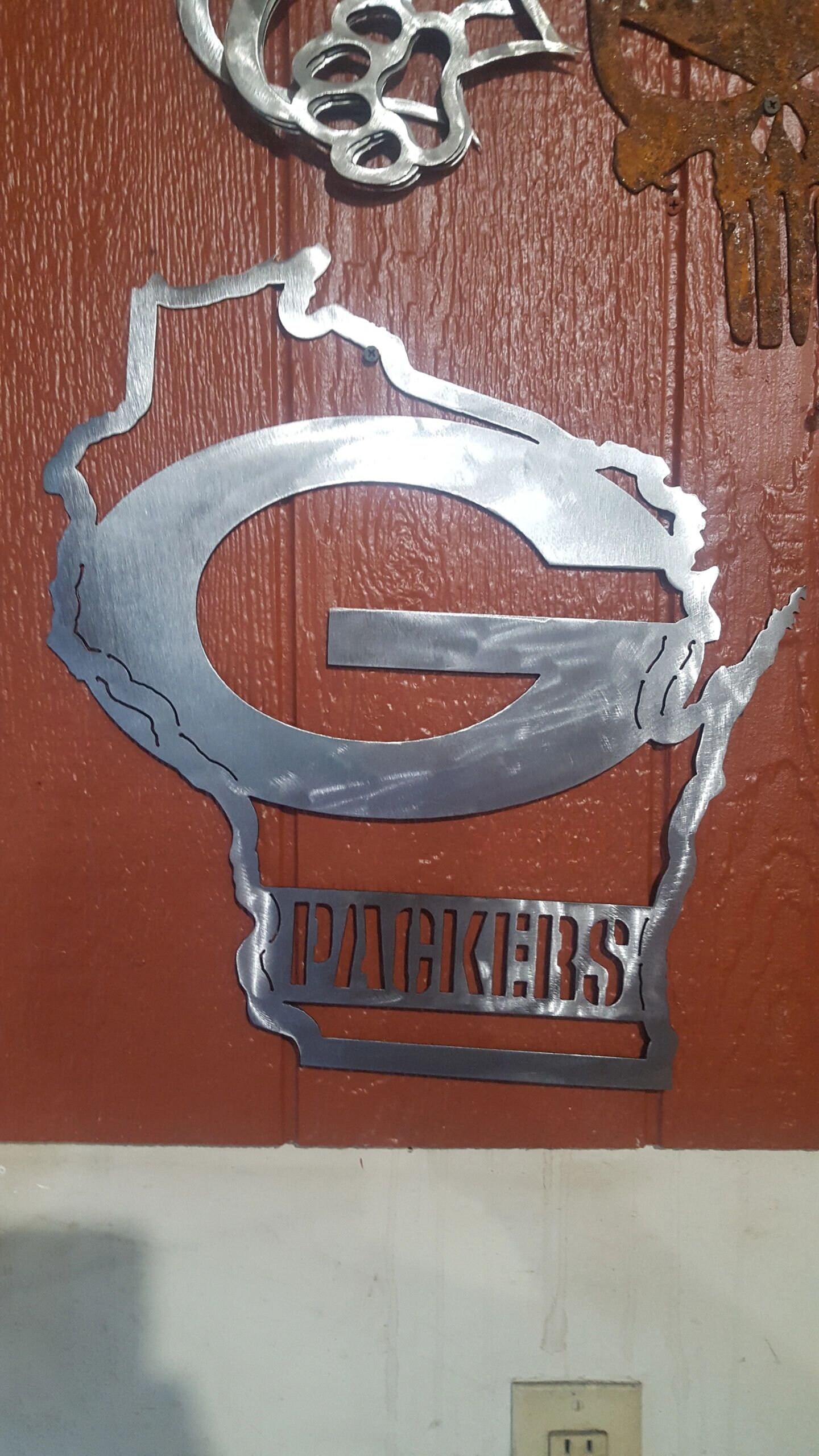 Green Bay Packers metal wall sign Made in USA rustic wall sign | Etsy