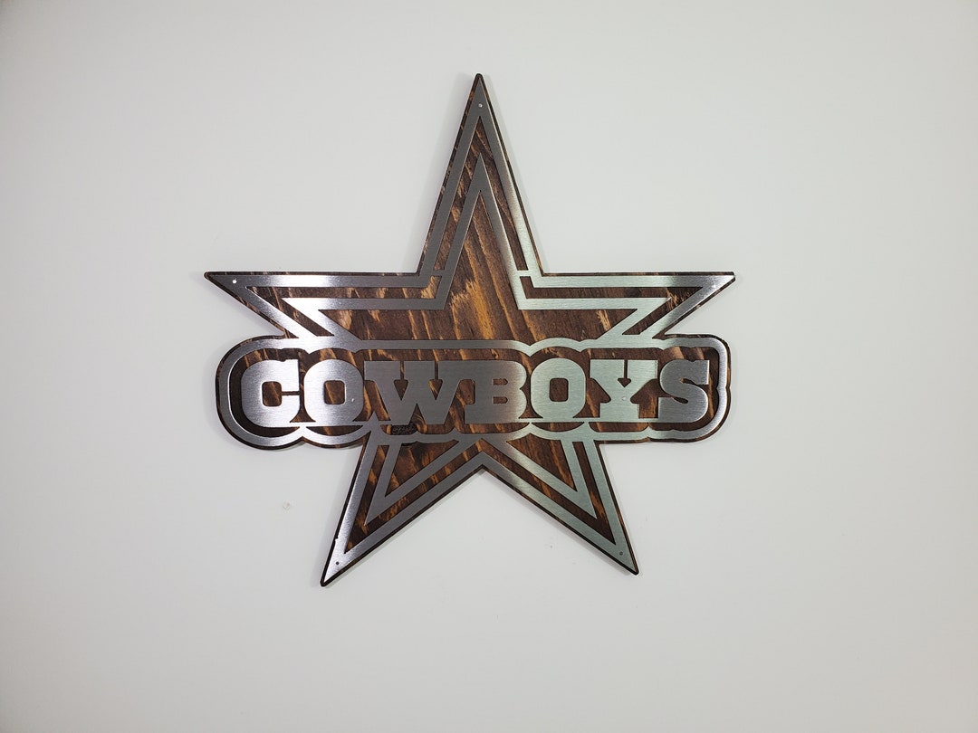 Dallas Cowboys Metal Art Tribute | Steel on Wood | Football Wall Decor ...