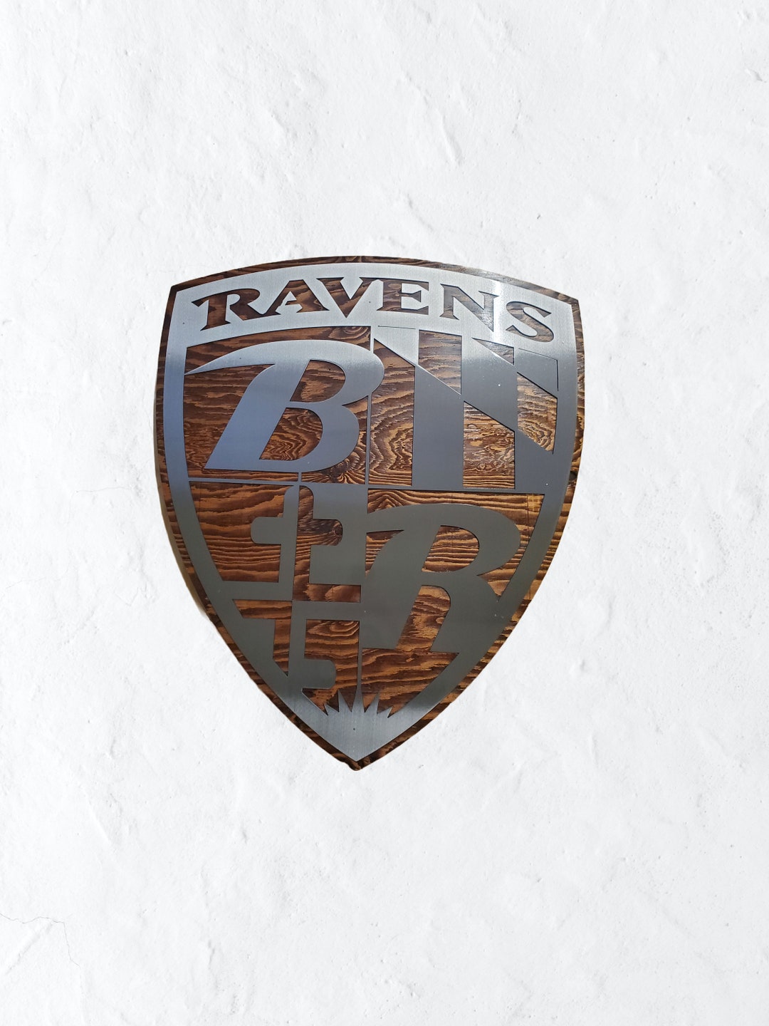 Baltimore Ravens Shield Wall Art: Handcrafted Steel & Wood Plaque - Etsy